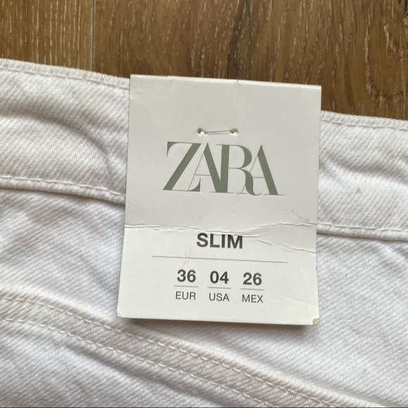 Zara | Jeans | Zara High Rise Ankle Length Slim White Jeans Size 4 ...